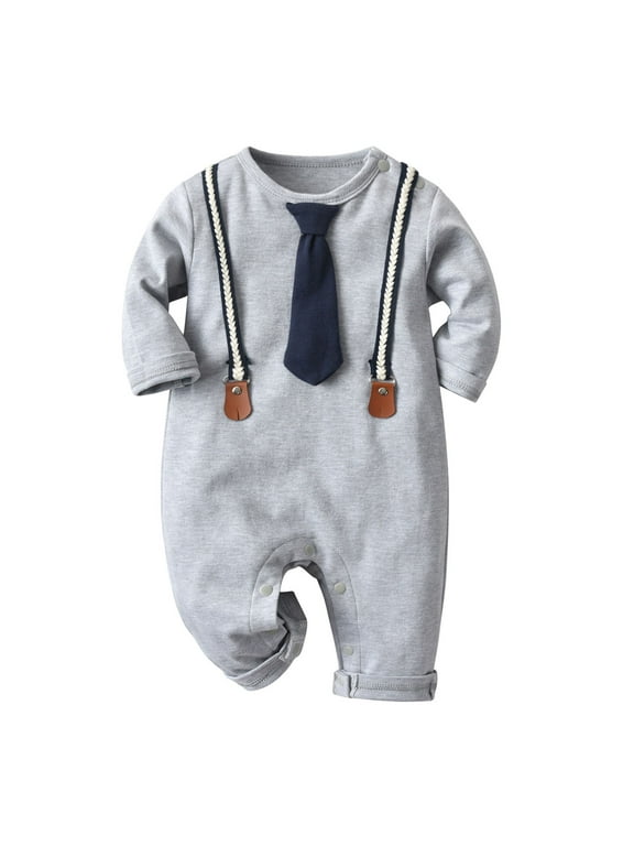 famuka Baby Boy Two Piece Suit Coat and Romper Outfit Infant Formal ...