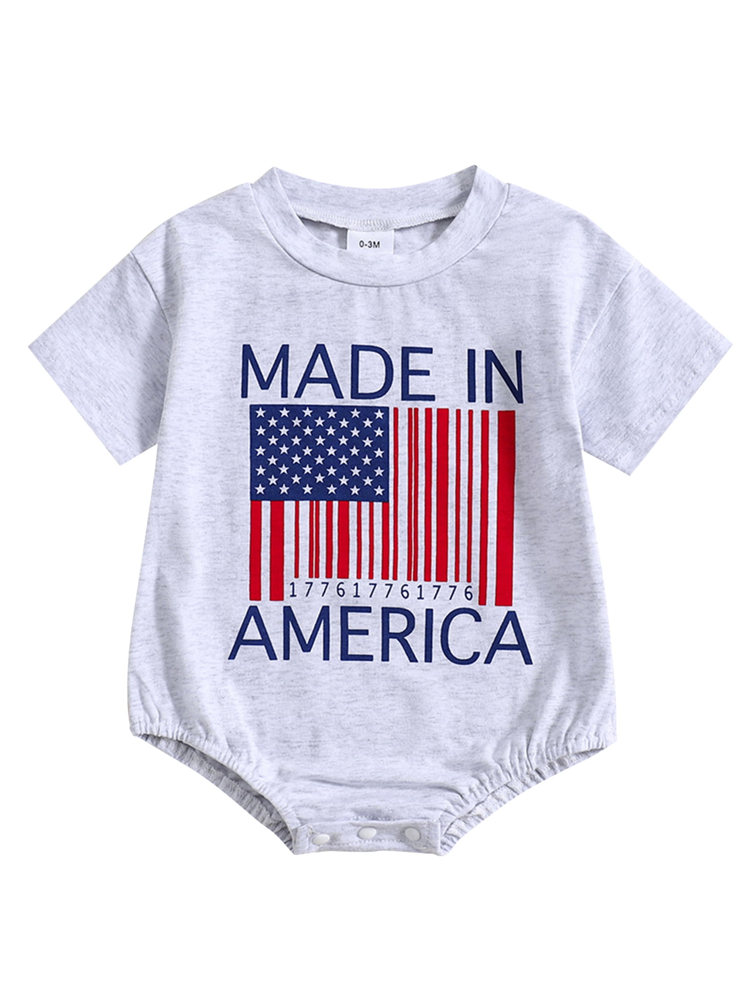 Baby Boy Girl 4th of July Outfit Newborn Infant American Flag Romper Short Sleeve Fourth Of July ...