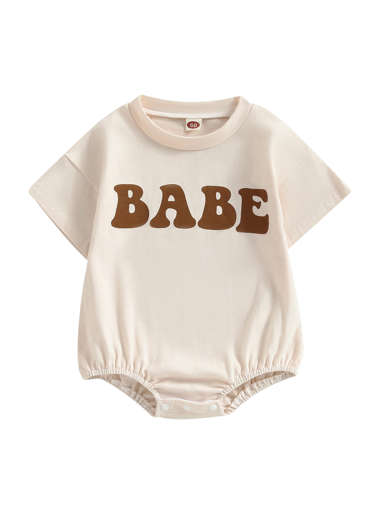 Baby Boy Girl Clothes Babe Print Romper Short Oversized Onesie Sleeve Bodysuit Bubble Summer ...