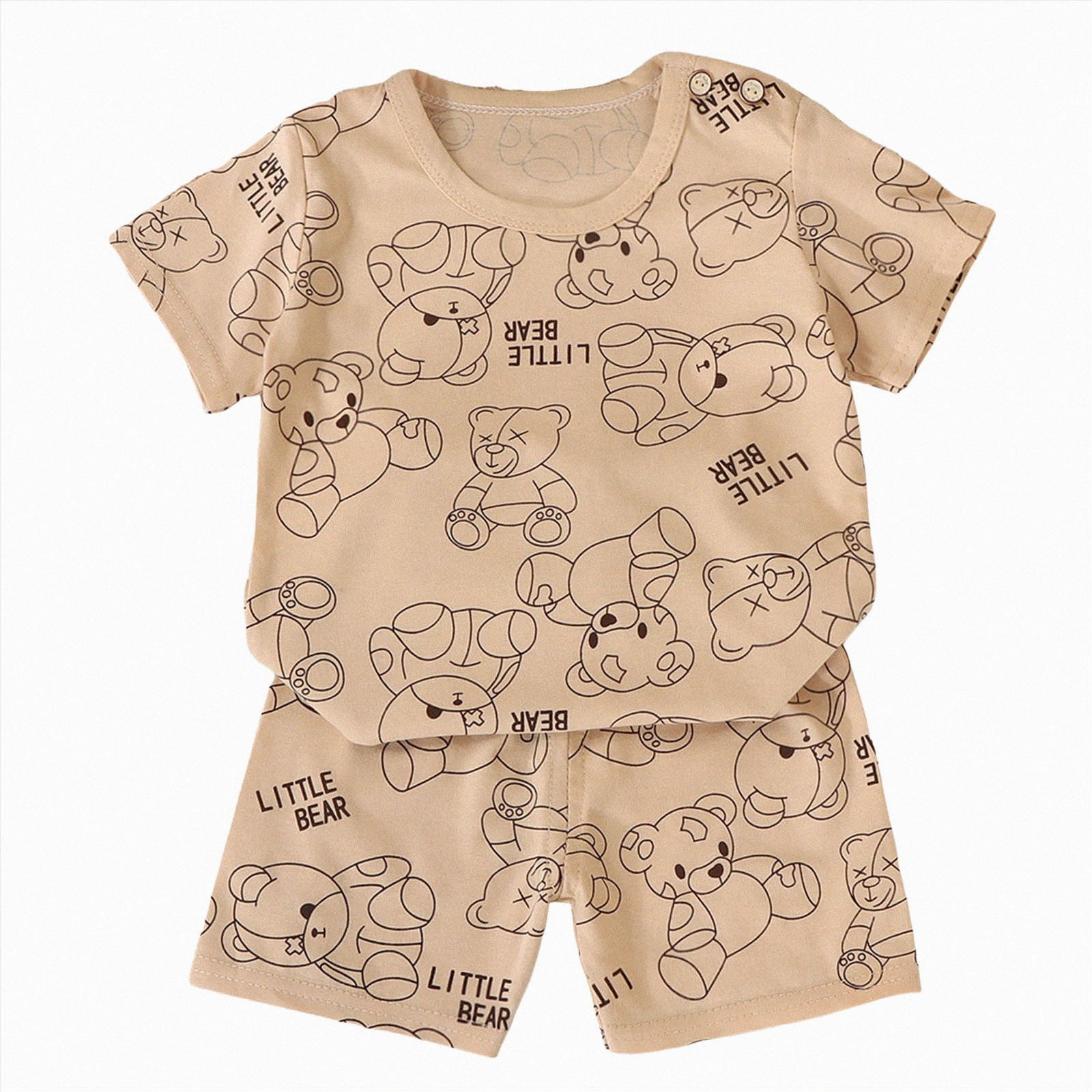 Baby Boy Girl Cute Soft Clothing Sets Short Sleeve Tops Pants Kids 2pcs ...