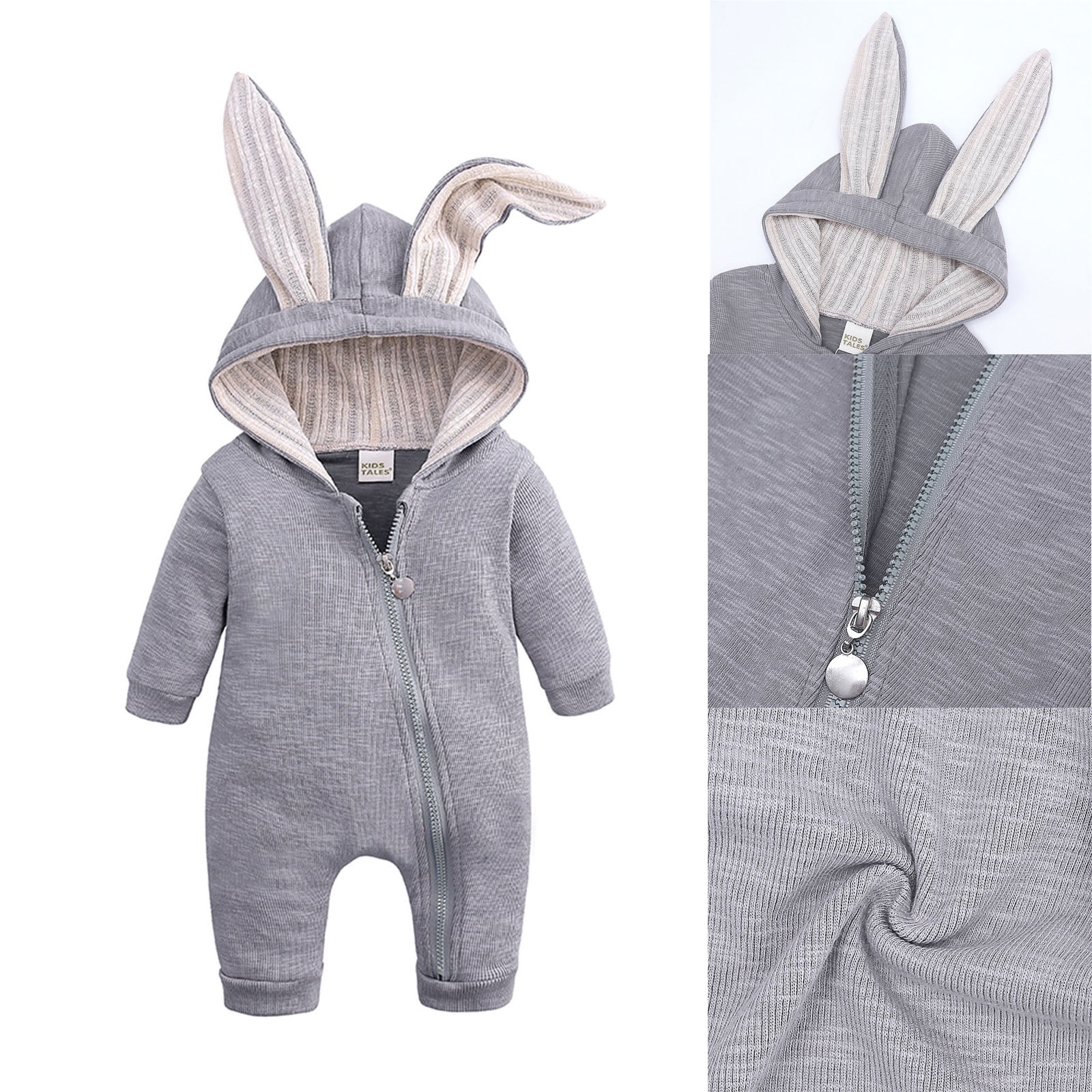 Baby Boy Girl Fleece Jumpsuit Unisex Toddler Romper Baby Bodysuit Long ...