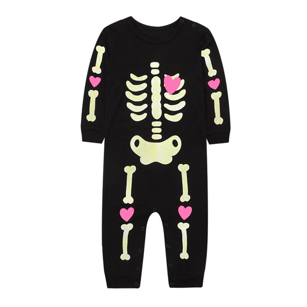 Baby Boy Girl Halloween Costume Newborn Skeleton Outfit Skull Hoodie,12 ...