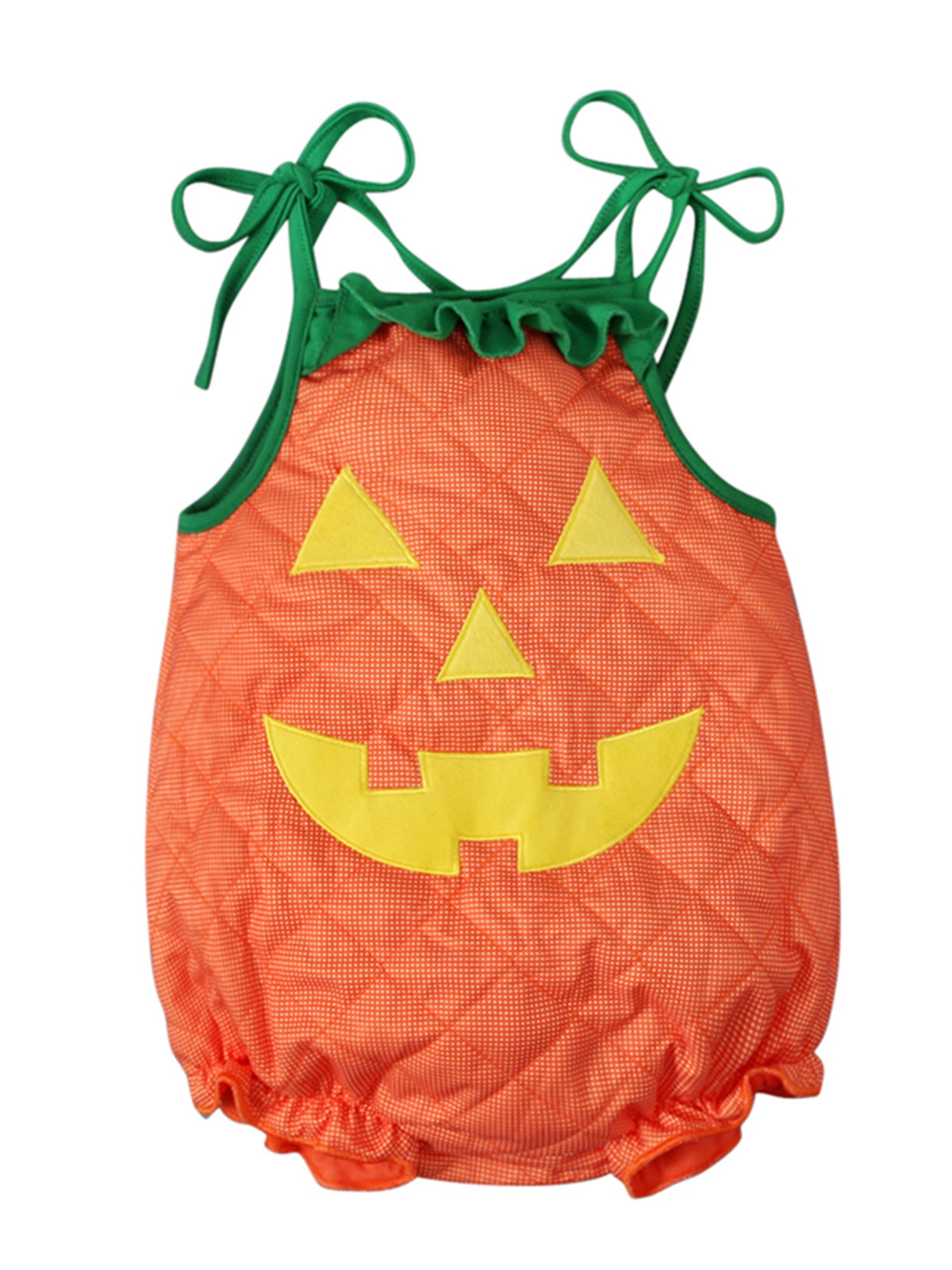 Baby Boy Girl Halloween Costume Pumpkin Costumes Sleeveless Pumpkin Romper Bodysuit Cute ...