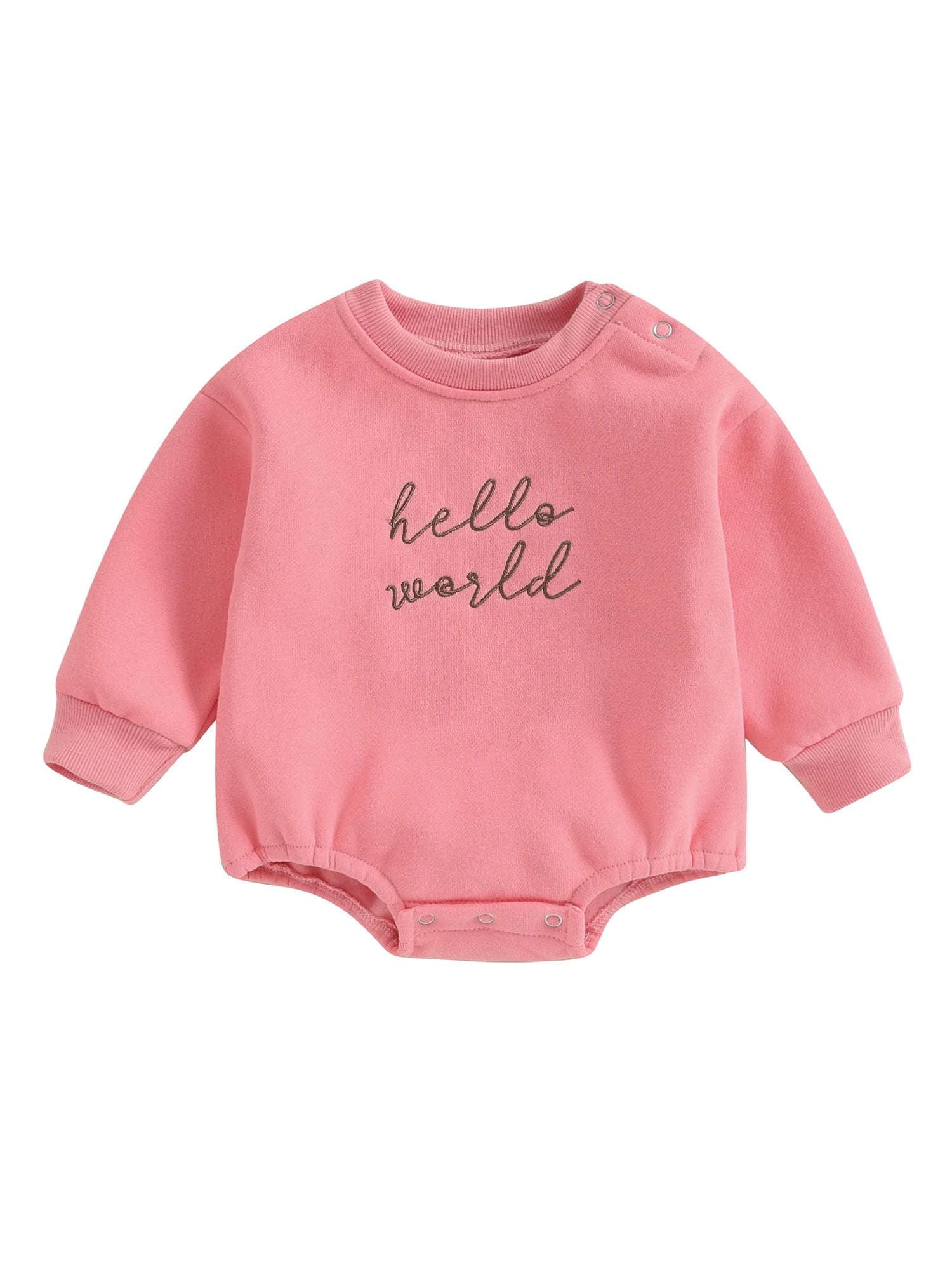 Baby Boy Girl Romper, Long Sleeve Crew Neck Embroidery Letters Fall Bodysuit Casual Clothes for ...