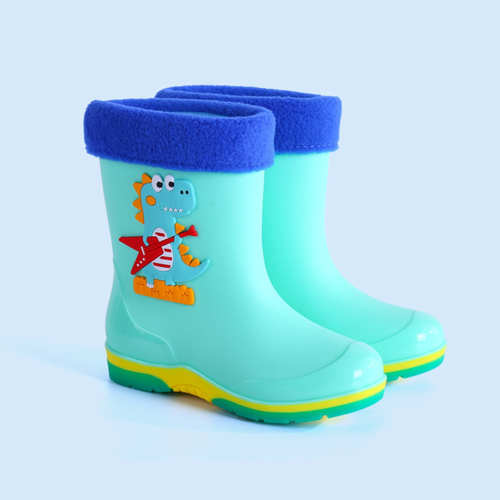 Kids Toddler Rubber Rain Shoes Easy Pull on Handles Children Waterproof ...