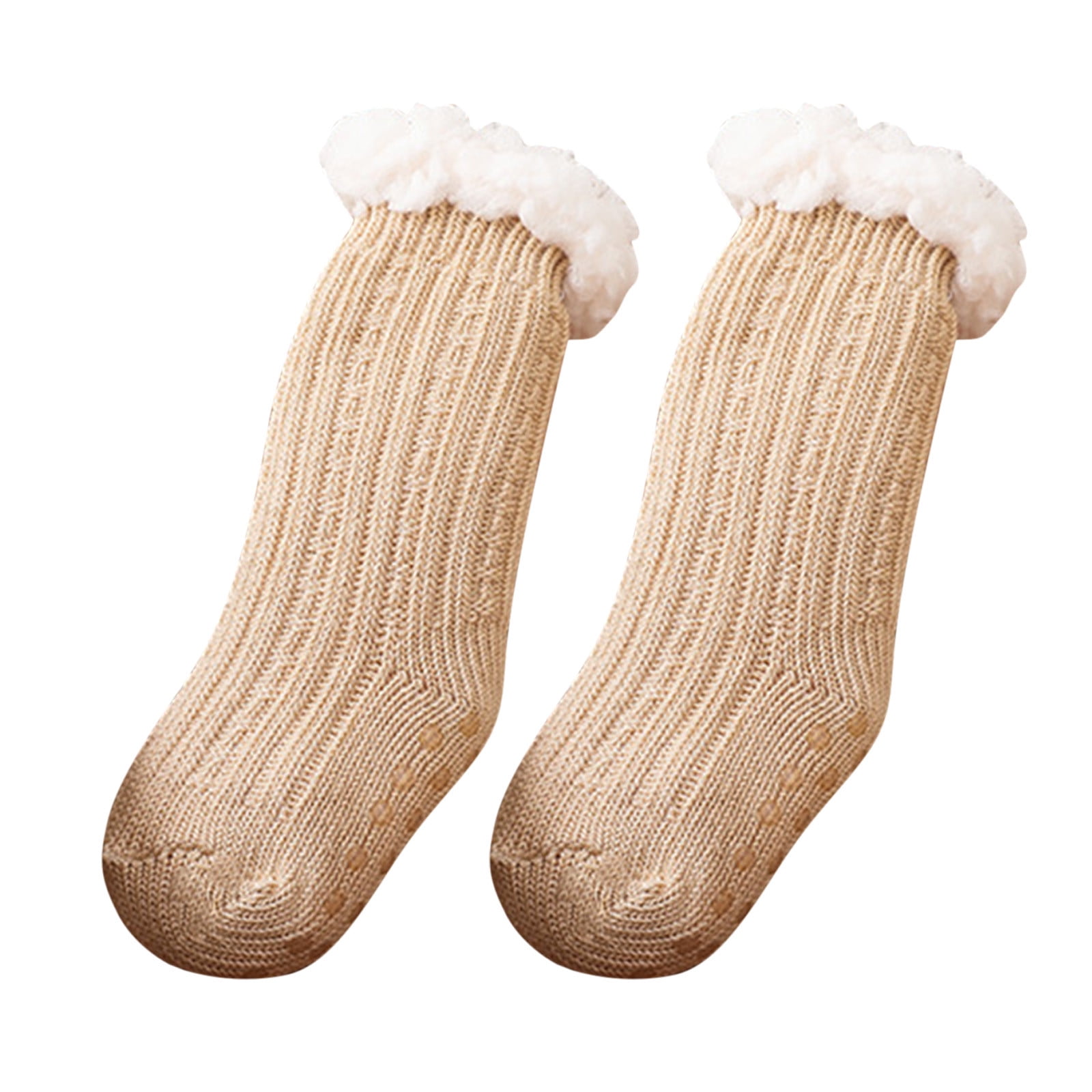 Baby Boy Girl Solid Ankle Crew Socks With Grips Toddler Kids Unisex ...