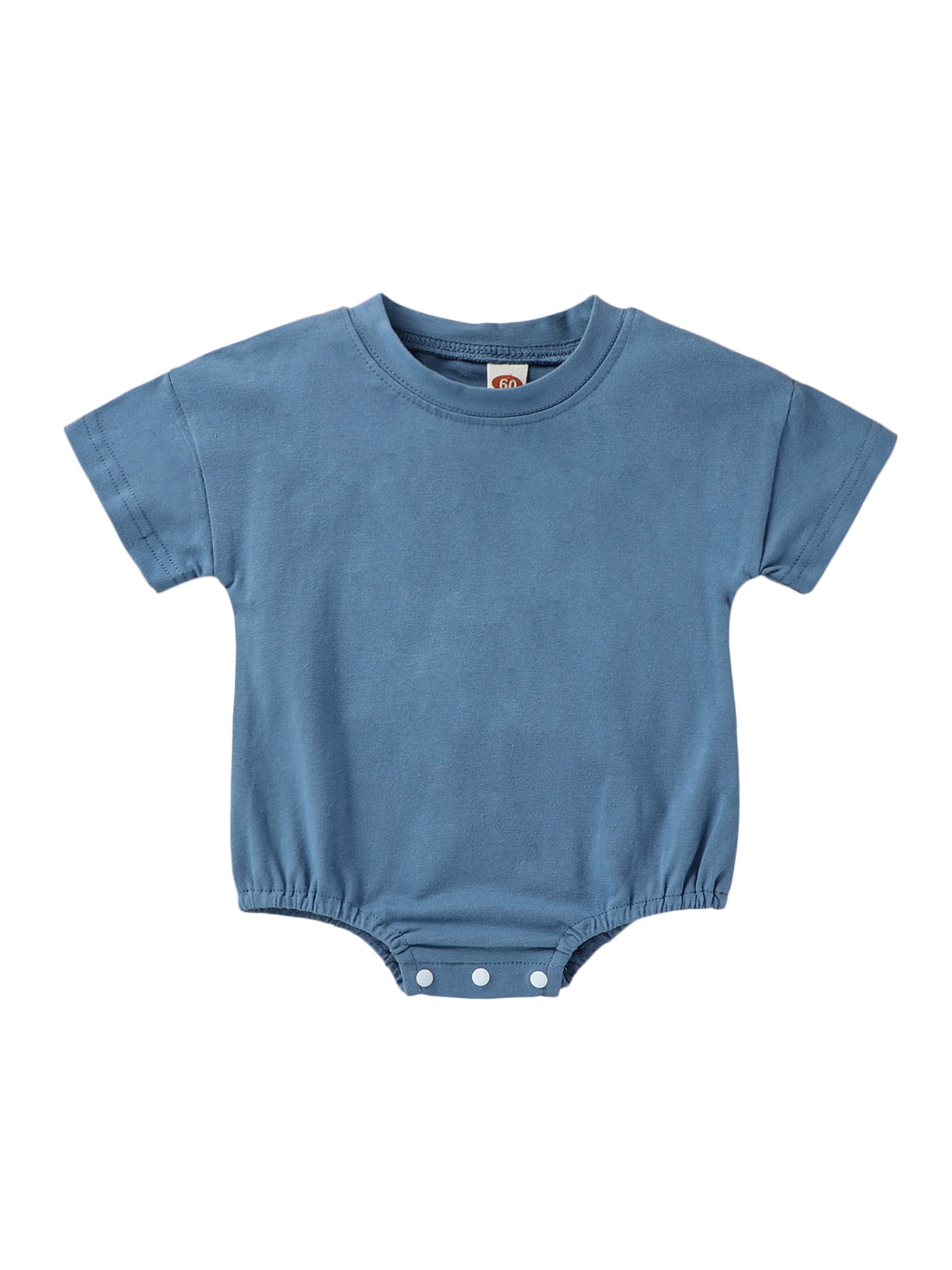 Baby Boy Girl Solid Shirt Bubble Romper Oversized Short Sleeve Onesie Unisex Newborn Outfit ...