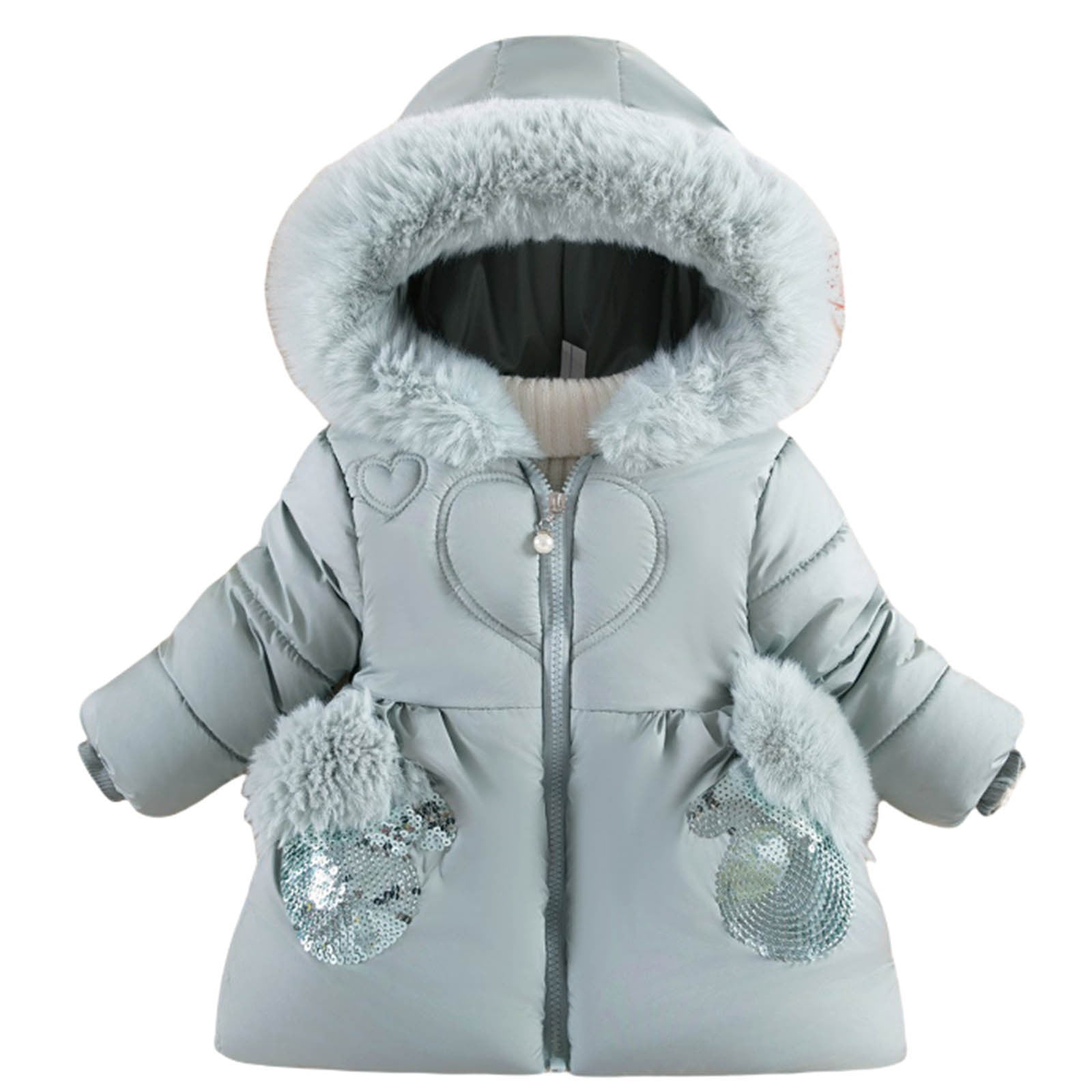 Baby Boy Girl Winter Coats Jacket Hooded Lining Warm Outwear Padded Snow Puffer Jackets Baby ...