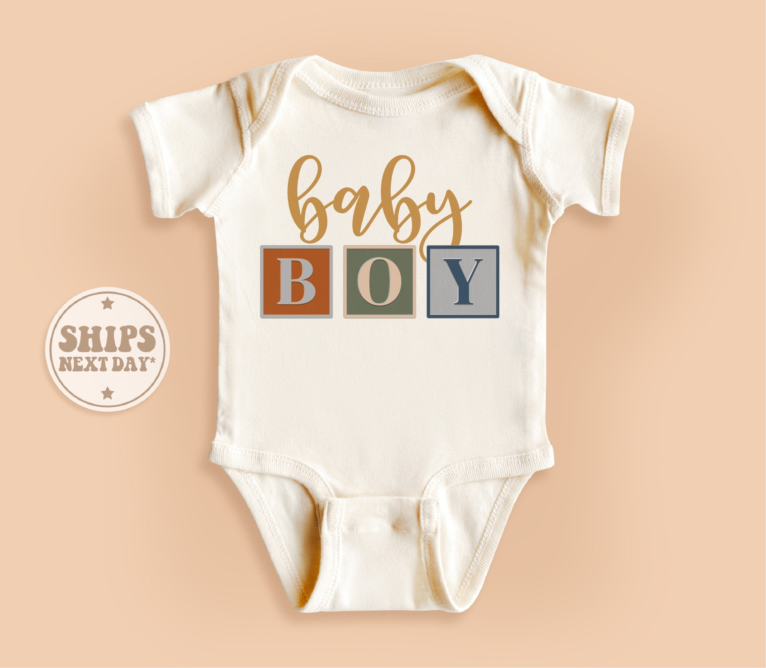 Baby Boy Onesie, Cute Natural Baby Boys Bodysuit, Gender Reveal Onesie, Baby Shower Gift Cute ...