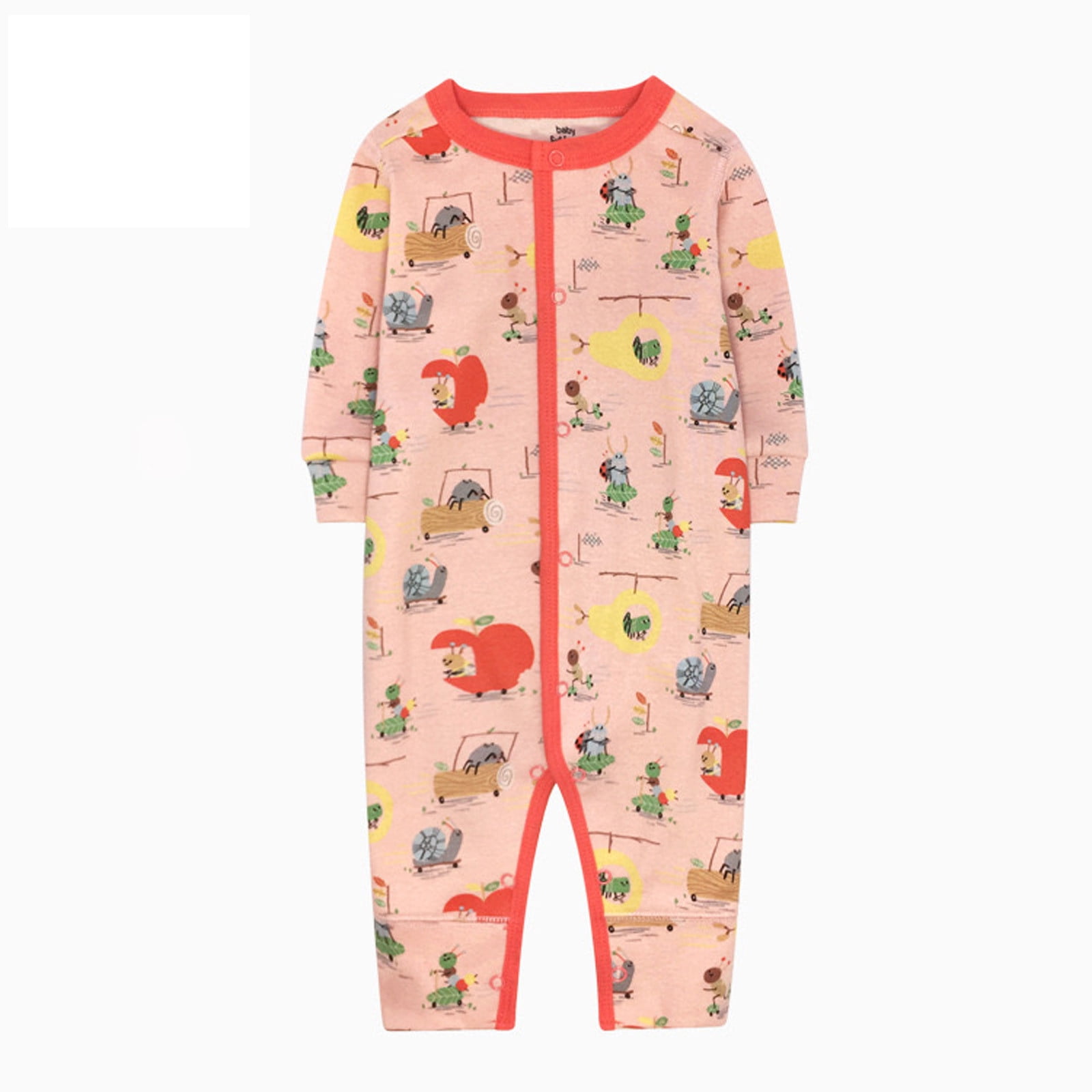 Baby Boy Onesies Flower Print Long Sleeve Color Block Onesie Button ...