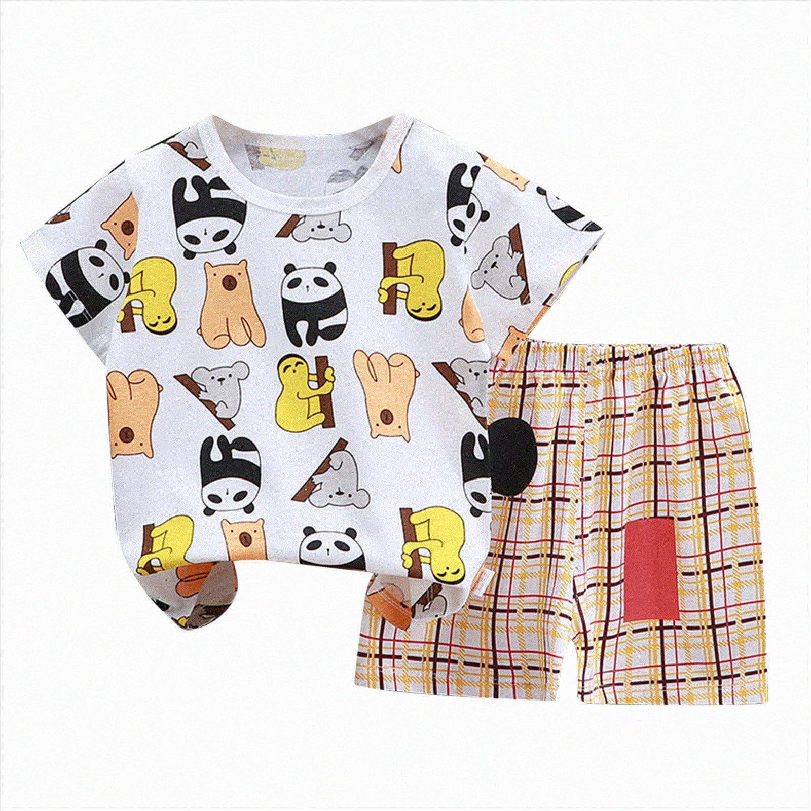 Baby Boy Outfit Childrens Summer Clothing Cotton Short Sleeve Round ...