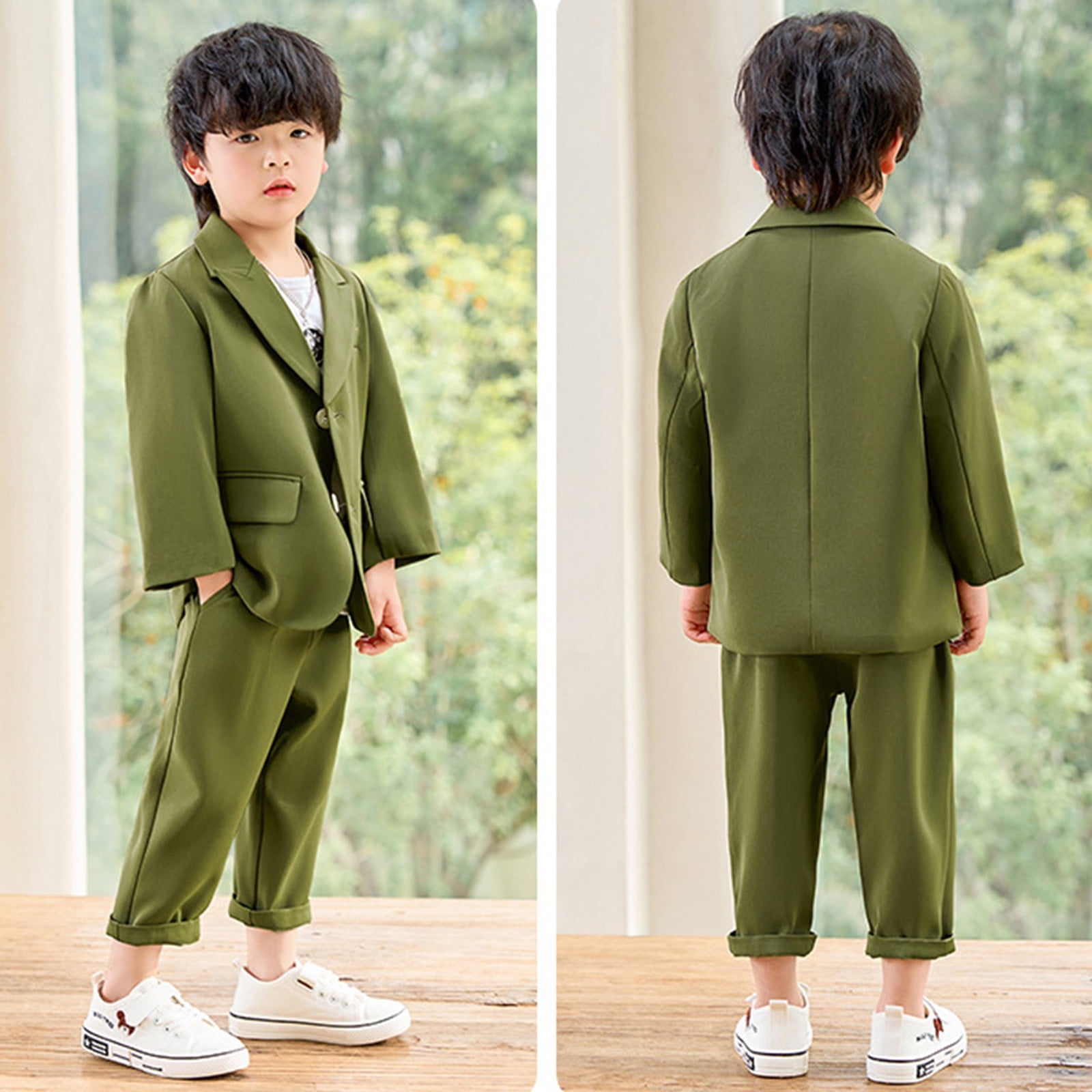 Baby Boy Outfit Kids Toddler Boys Solid Business Suits 3 Piece Outfit ...
