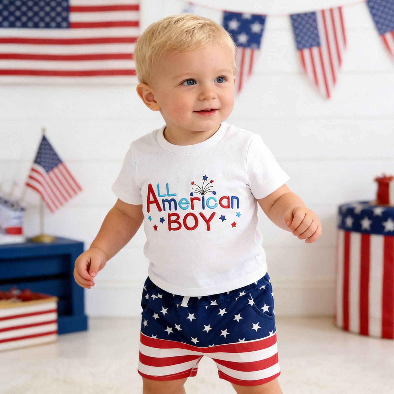 Baby Boy Outfits 2 Piece Letter Print Crew Neck Short Sleeve T Shirt ...