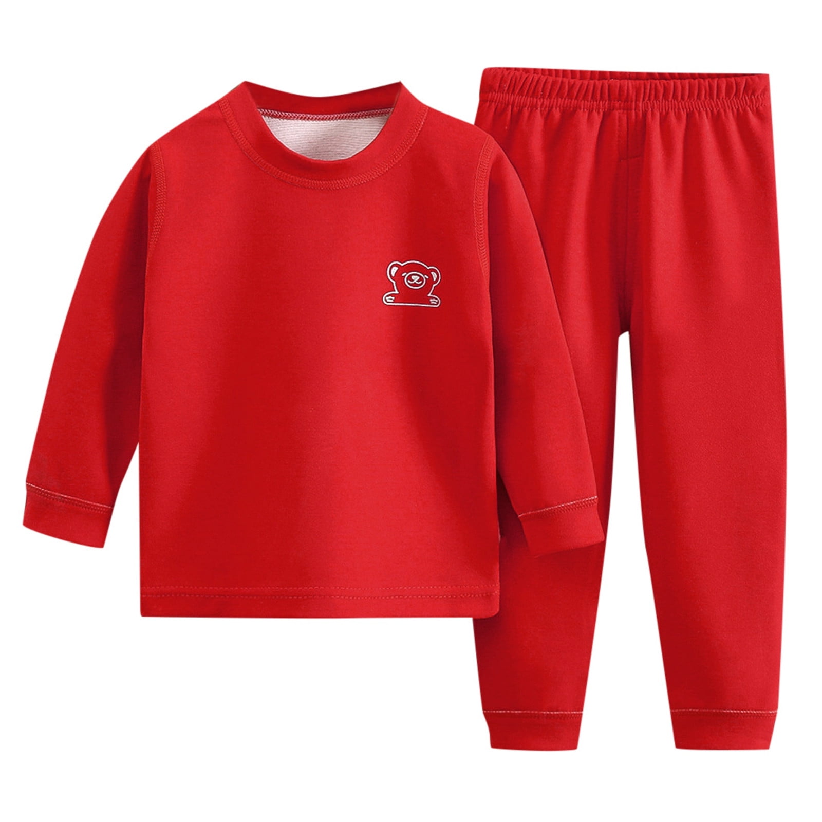 Baby Boy Outfits Boys Crew Neck Long Sleeve Solid Thermal Underwear ...
