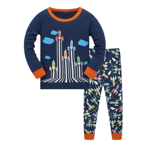Baby Boy Outfits Crew Neck Long Sleeve Cartoon Print Top And Jogger ...