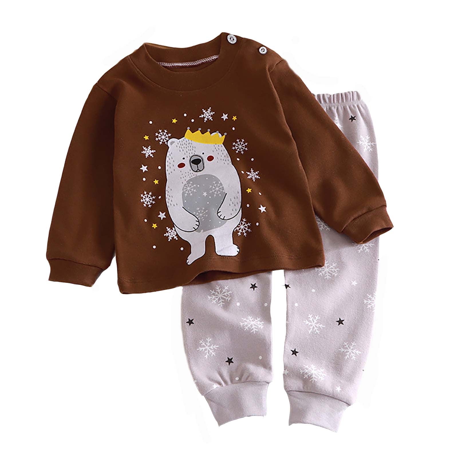 Baby Boy Outfits Cute Animals Trains Cartoon Print Long Sleeve Tops ...
