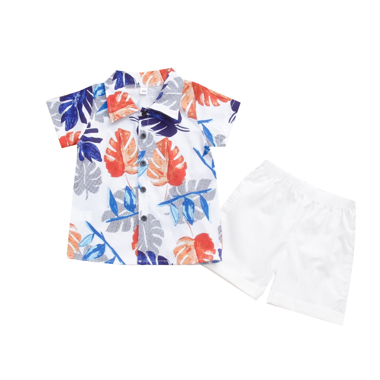 Baby Boy Outfits Kids Patchwork Short Sleeve Tops Striped Shorts Set ...