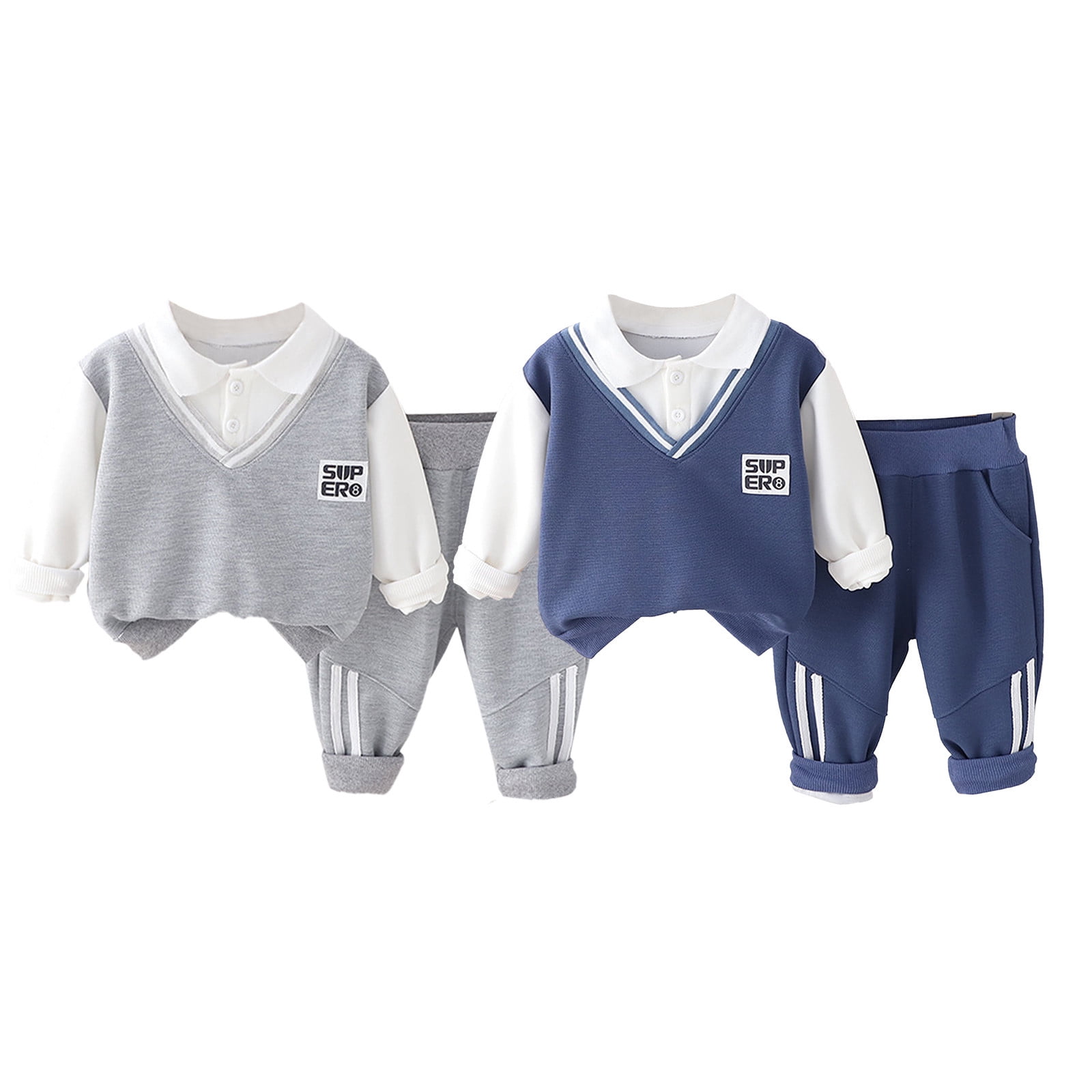 Baby Boy Outfits Kids Spring Casual Long Sleeve Top and Pants 2 Piece ...