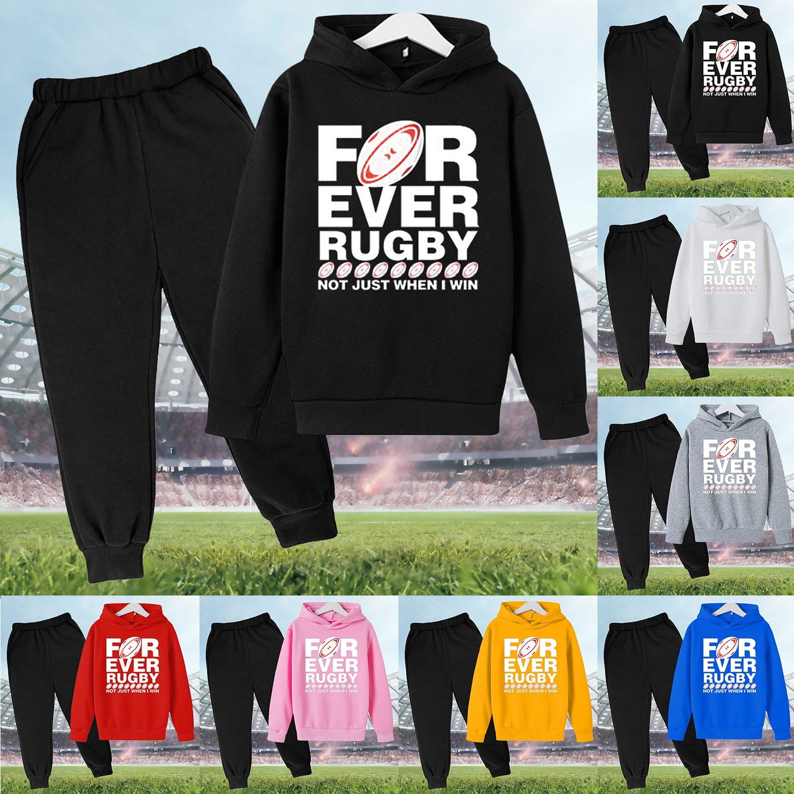 Baby Boy Outfits New Hooded Football Personality Letter Printed Fans ...