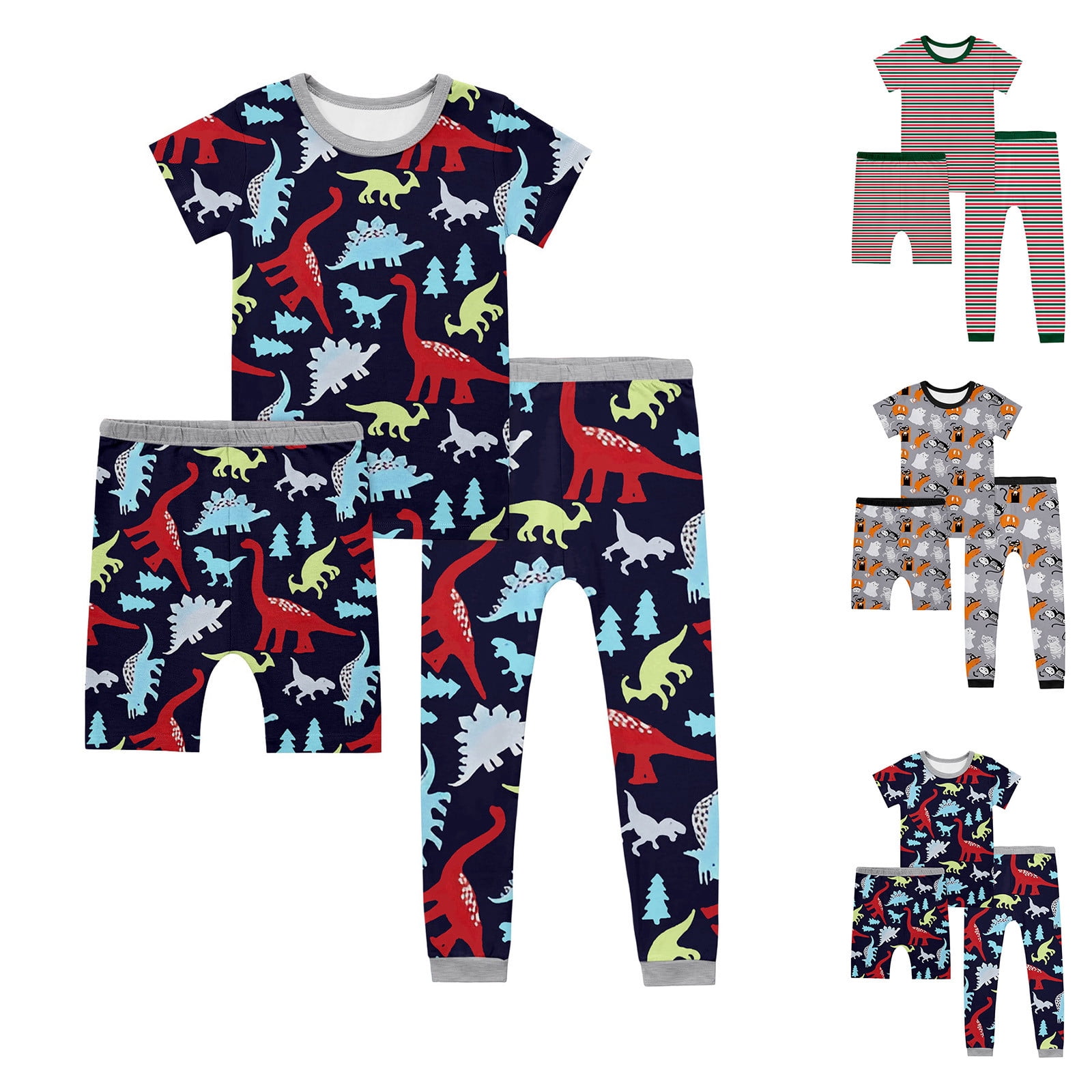 Baby Boy Outfits Printed Round Neck Short Sleeve with Shorts and Long ...