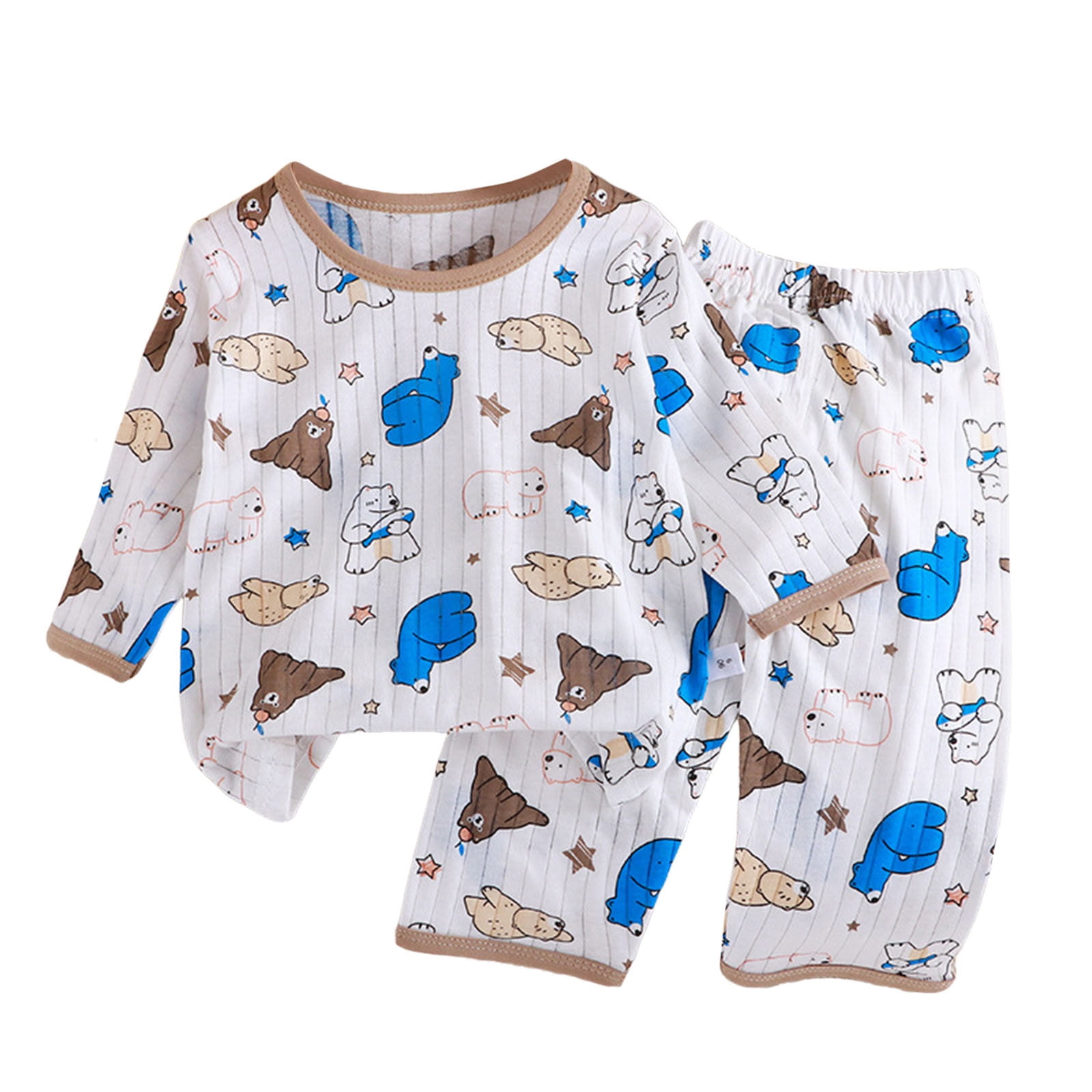 Baby Boy Pajamas Set Cotton Cute Animal Graphic Sleepwear Thin Long ...