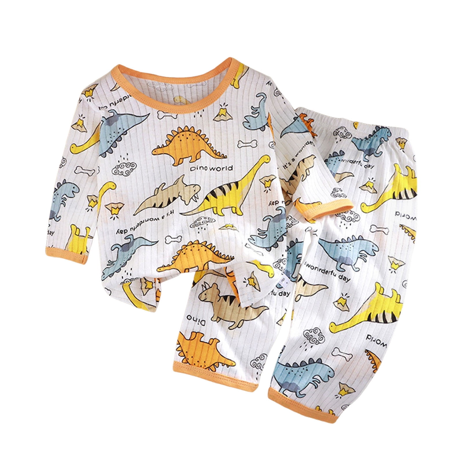 Baby Boy Pajamas Set Cotton Cute Animal Graphic Sleepwear Thin Long ...