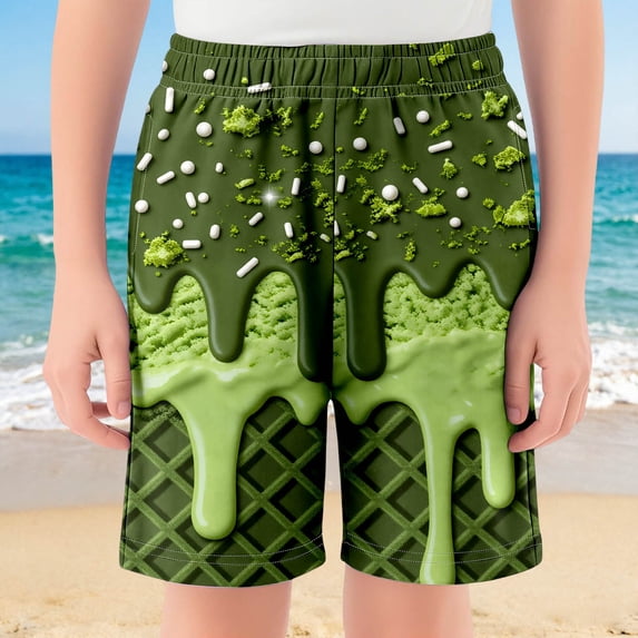 Baby Boy Pants Ice Cream Print Breathable Elastic Waist Shorts for ...