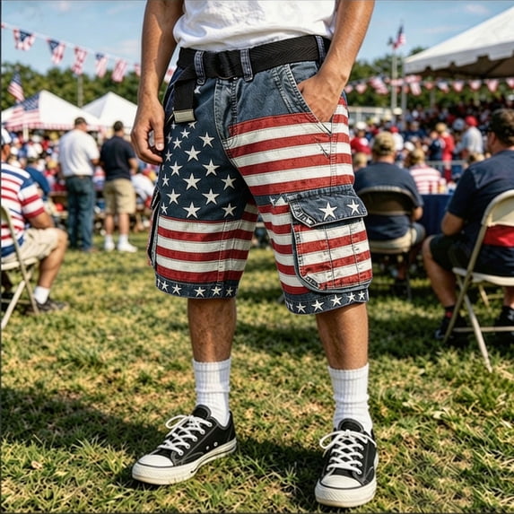 Baby Boy Pants Independence Day Multiple Pockets Elastic Waist Graphic ...
