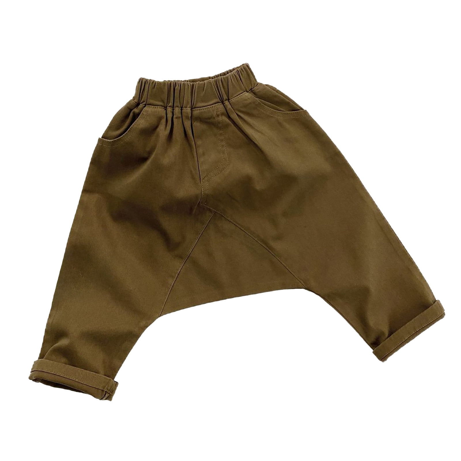 Baby Boy Pants Loose Fit Breathable Solid Print Elastic Waist Long ...