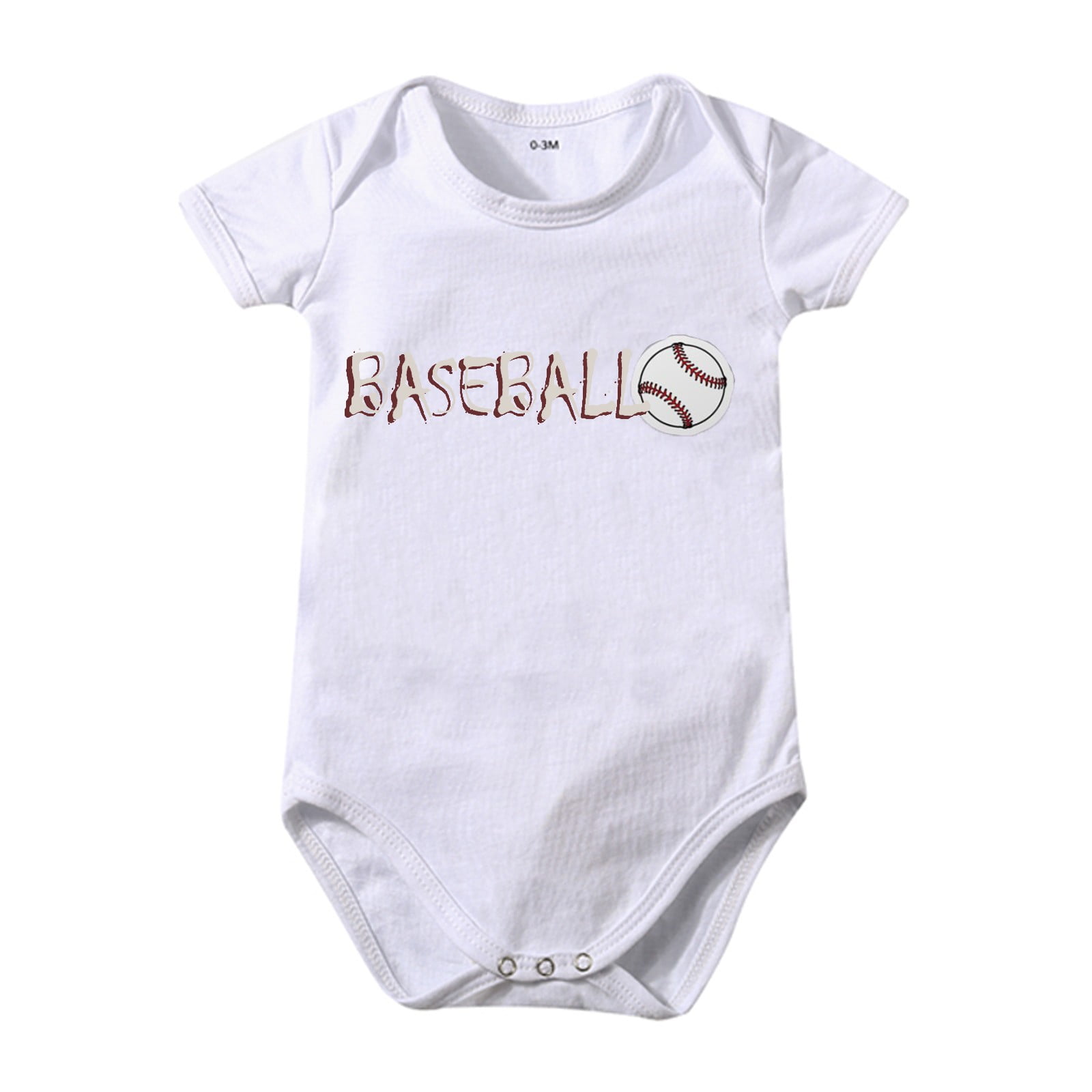 Baby Boy Romper Baseball Cartoon Print Short Sleeved Crawl Clothes ...