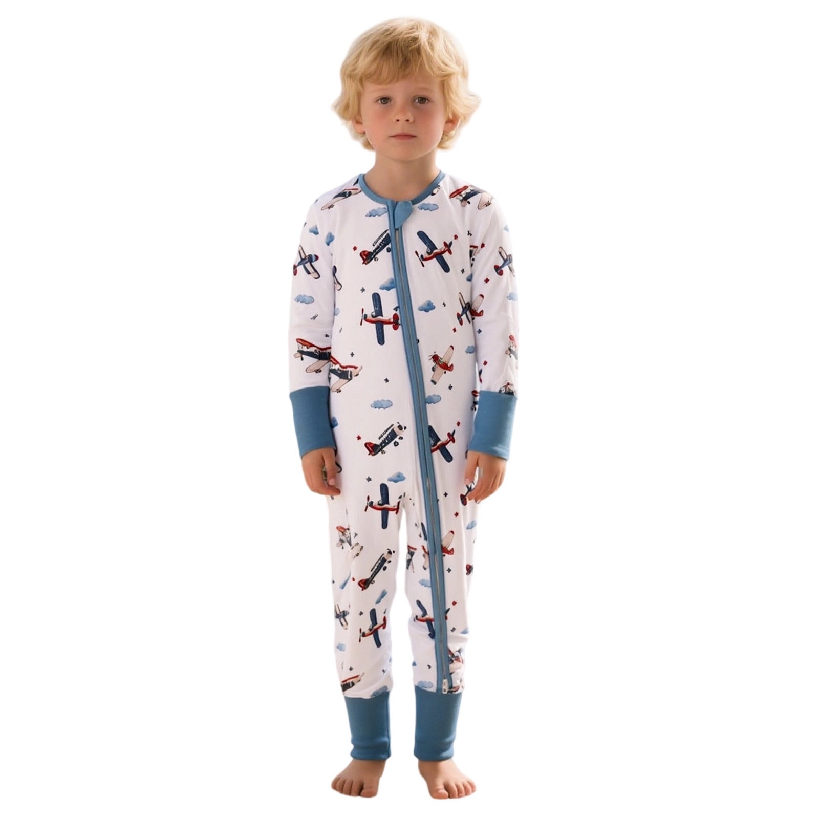 Baby Boy Rompers Baby Toddler Fall Winter Full Zip Pajama with Two Way ...