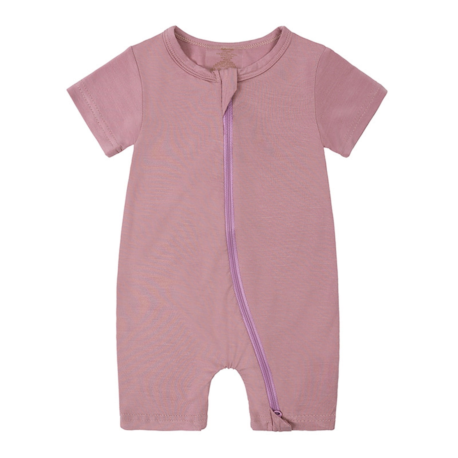 Baby Boy Rompers Pajamas Zipper Short Sleeve Sleeper Lightweight Jumpsuit Onesies Boy Purple 6 ...
