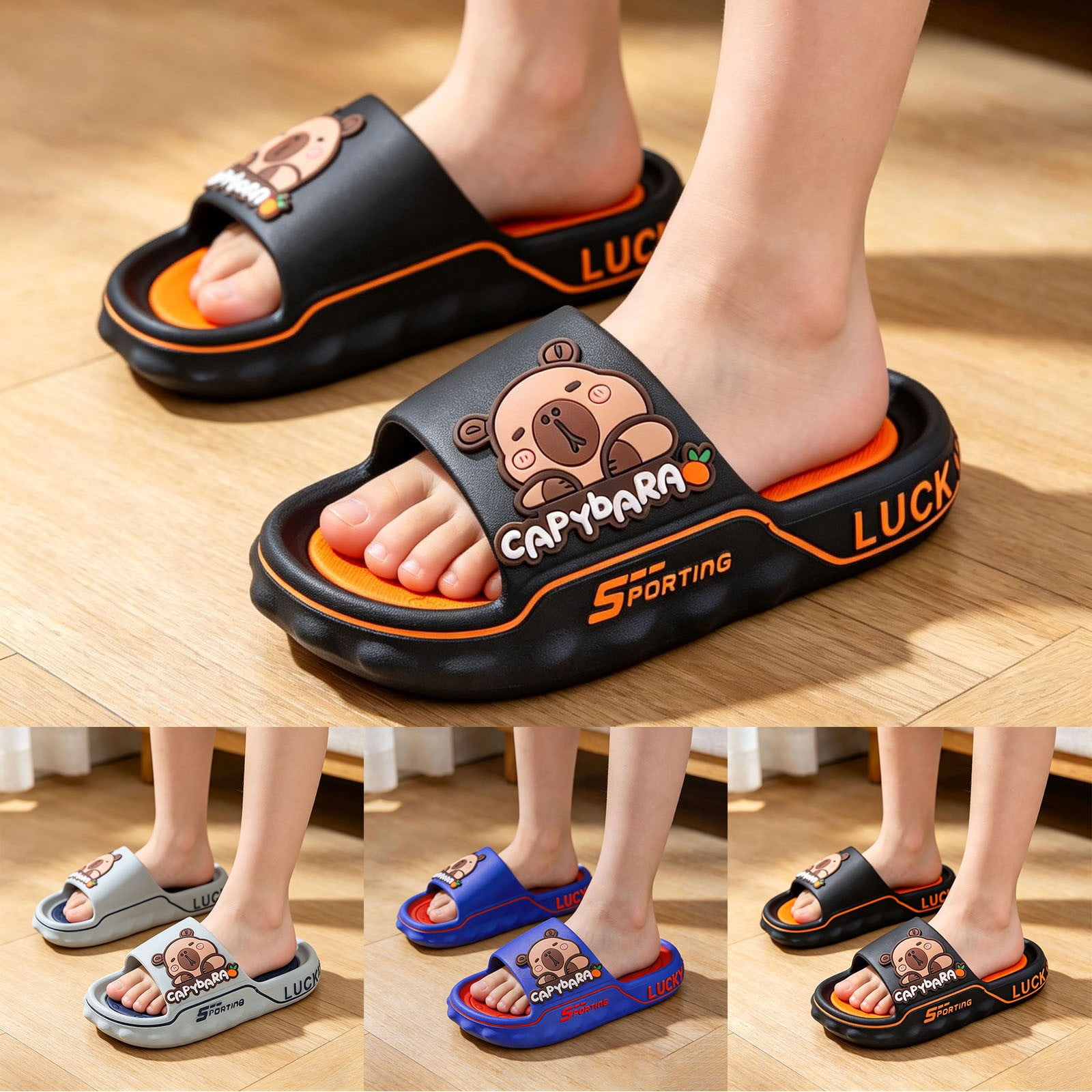 Baby Boy Sandals Lightweight Cartoon Summer Slide Slippers Indoor ...