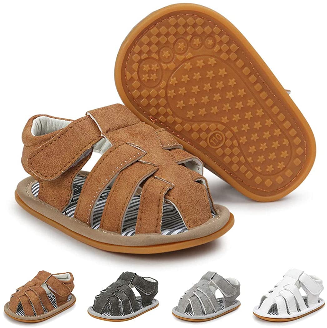Baby Boy Sandals Summer Anti-Slip Rubber Sole First Walkers Shoes ...
