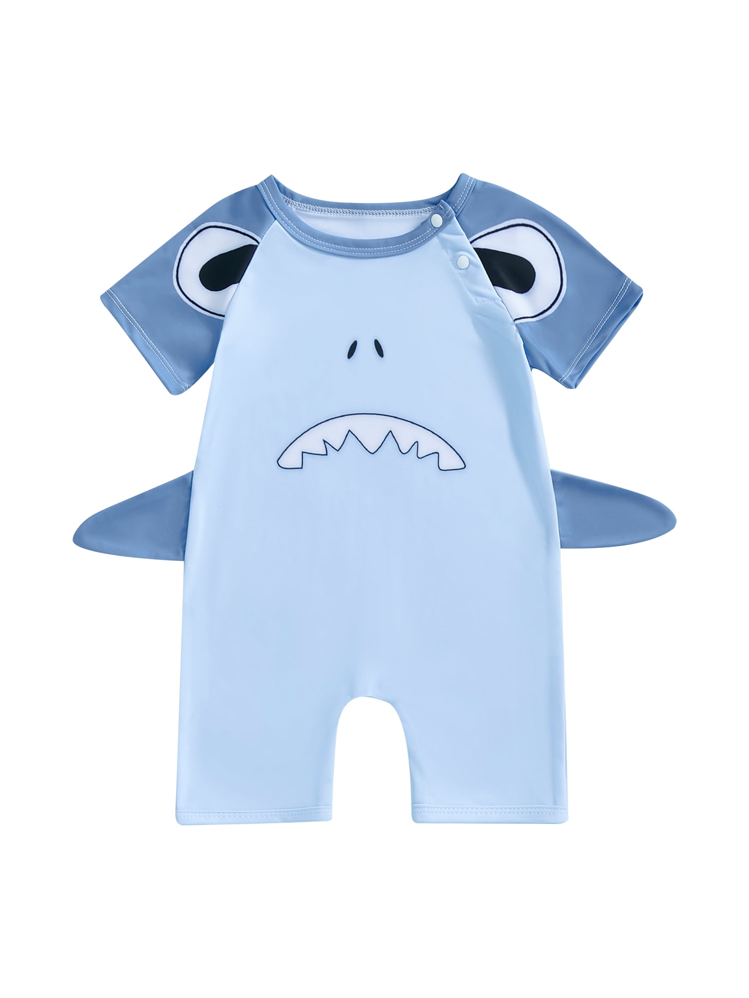Baby Boy Shark Swimsuit Infant Short Sleeve Snap-up Shoulder Non ...