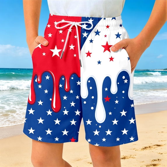 Baby Boy Shorts Independence Day Shorts Ice Cream Graphic Print Pocket ...