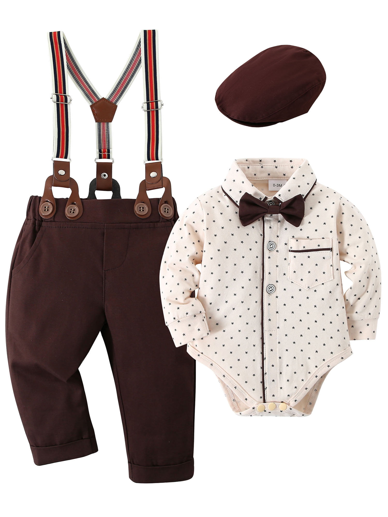 Baby Boy Suit Clothes 0-18M Infant Tuxedo Gentleman Outfits Long Sleeve ...