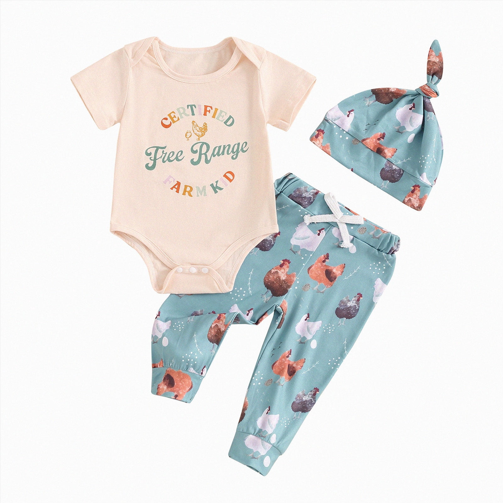 Baby Boy Summer Clothes Letter Printed Short Sleeve Romper Pants Hat ...