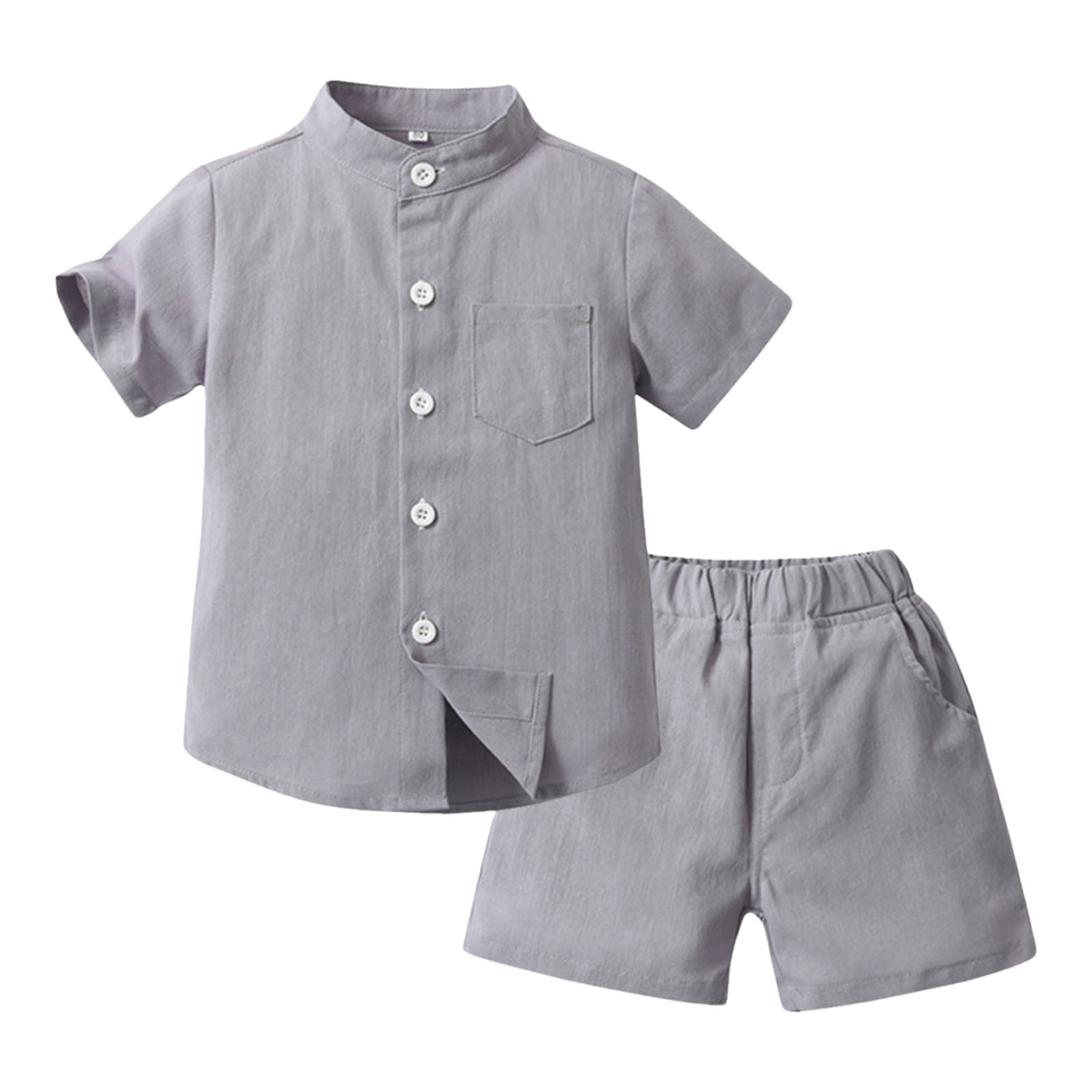 Baby Boy Summer Clothes Solid Color Summer Kids Short Sleeve Gentleman ...