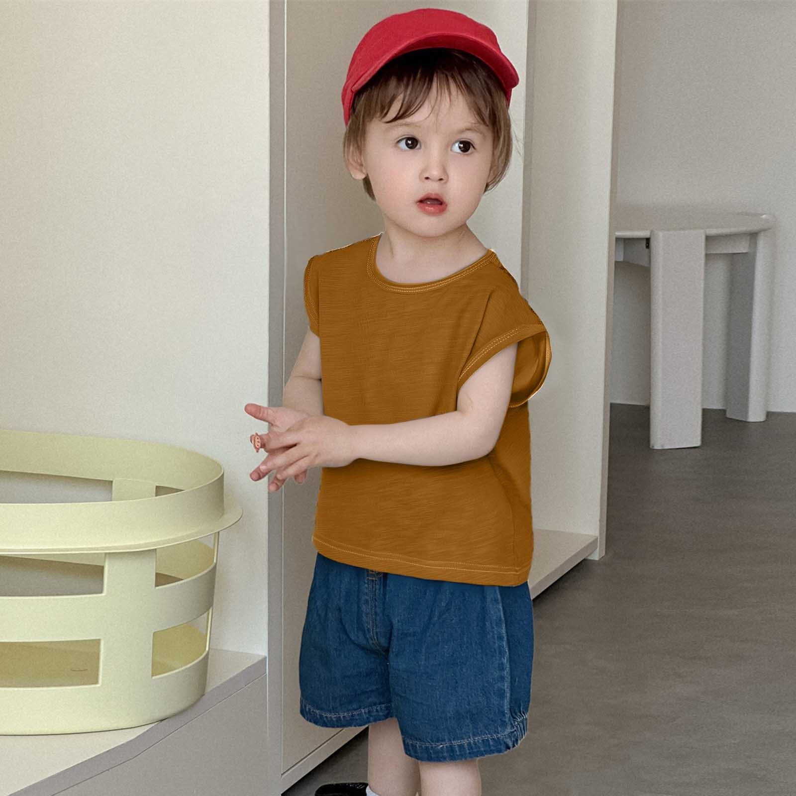Baby Boy Summer Clothes Toddler Boys and Girls Summer Sleeveless Solid ...