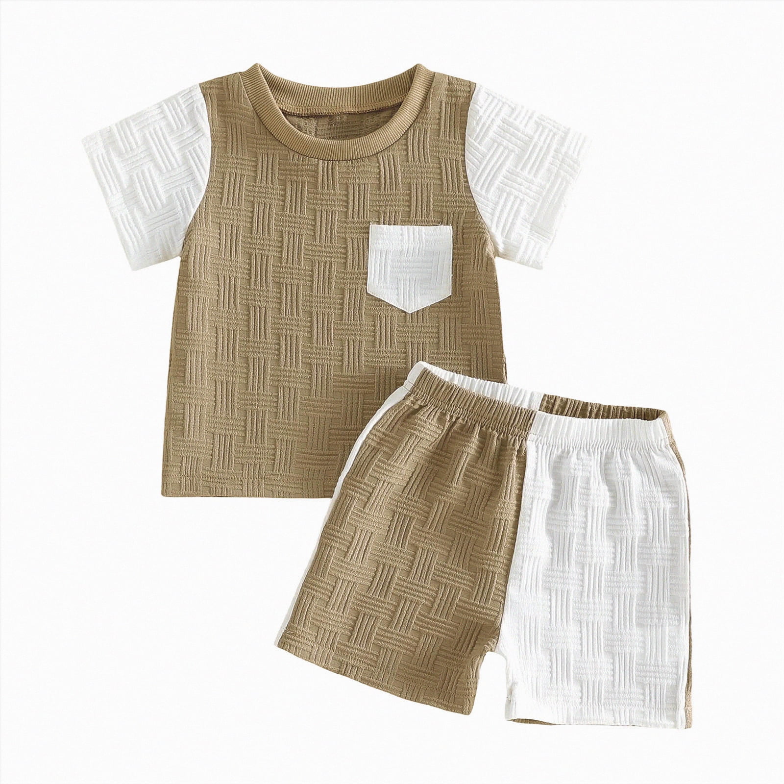 Baby Boy Summer Outfit Cute Pocket Short Sleeve Top and Shorts Set ...