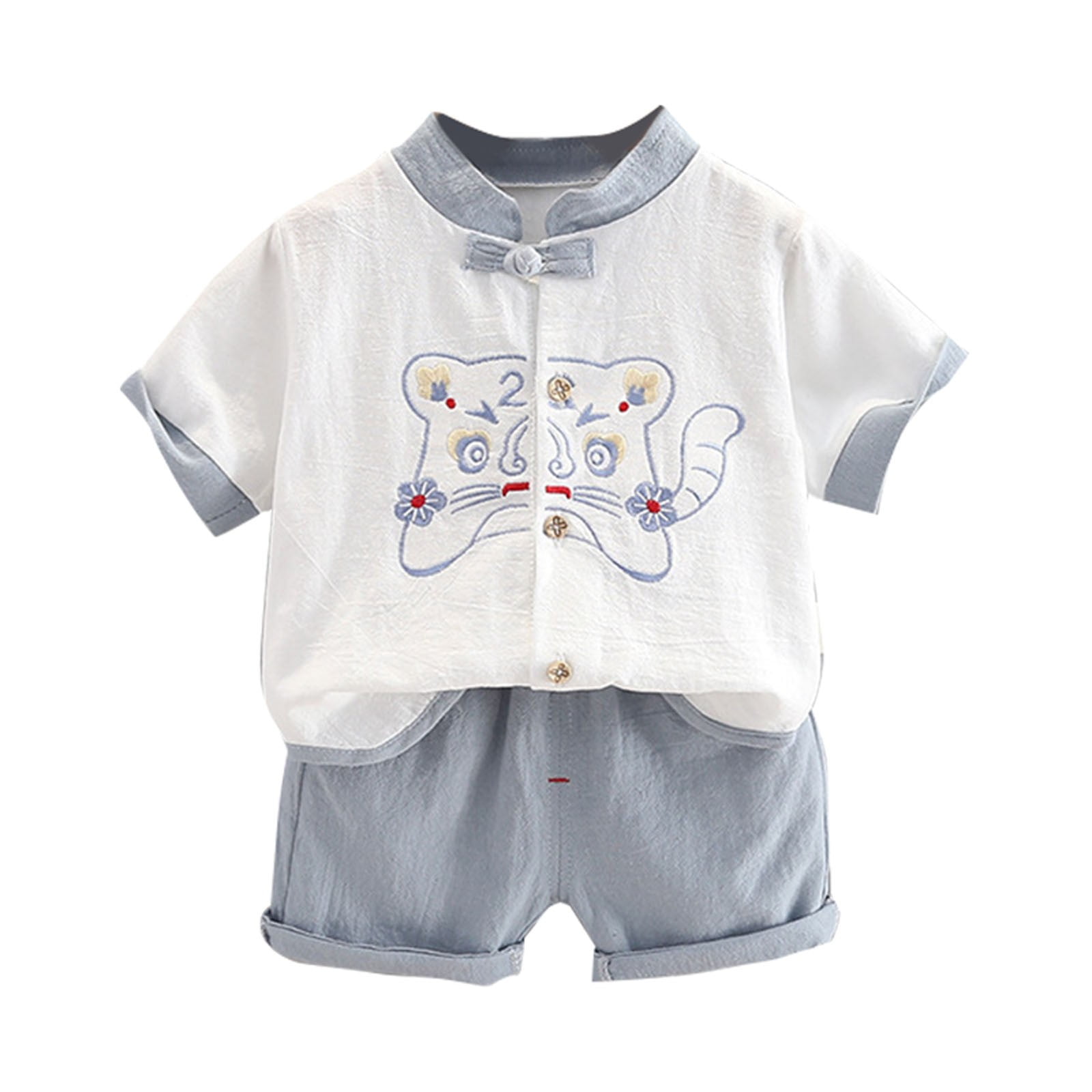 Baby Boy Summer Outfits New Ethnic Style Cotton Linen Short Sleeve ...