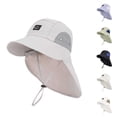 Baby Boy Sun Hat Kids Wide Brim Bucket Hat Sunscreen Neck Flap ...