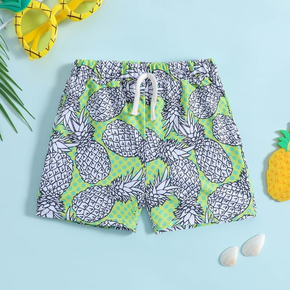 Baby Boy Swimsuit Graphic Print Drawstring Quick Drying Board Shorts ...