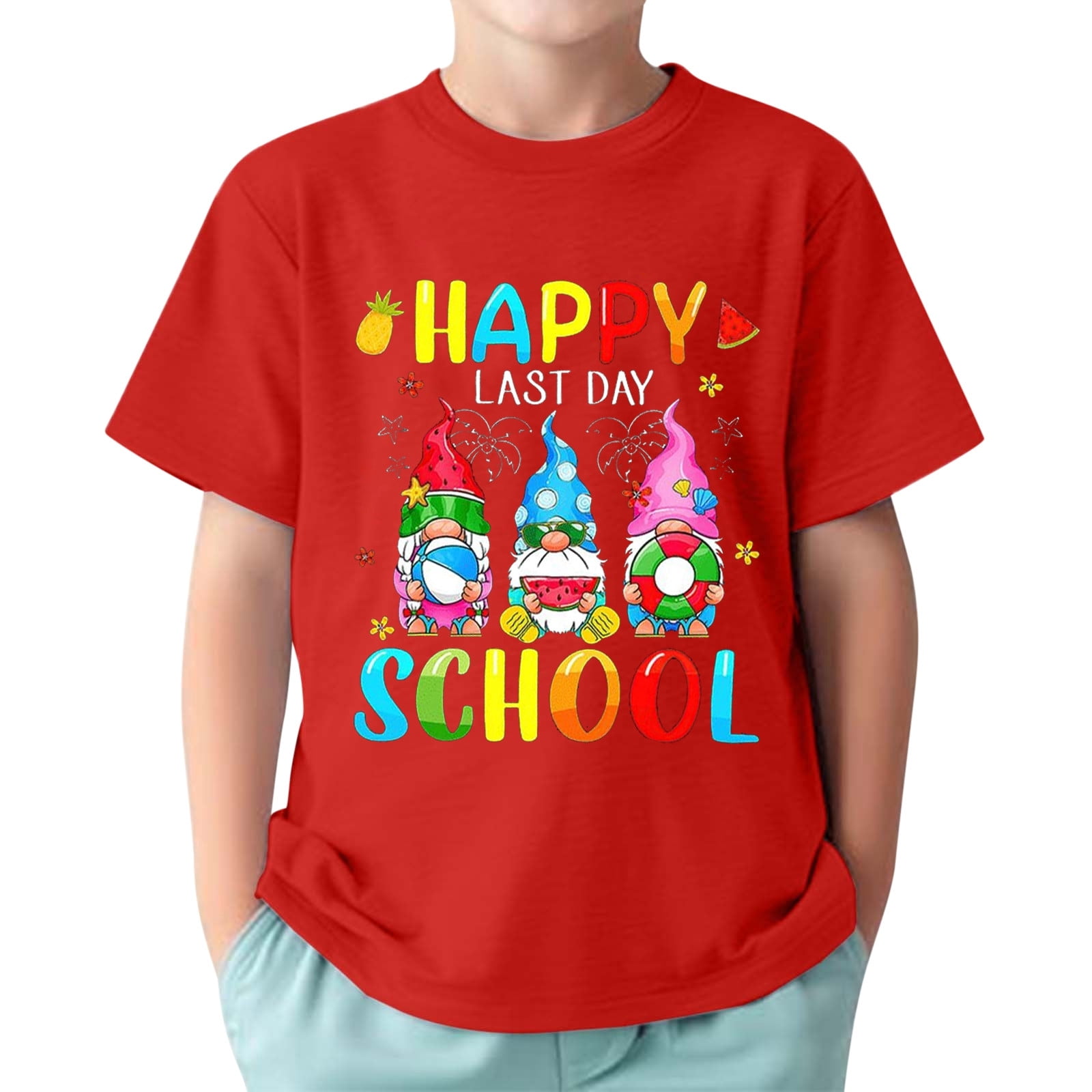 Baby Boy Tops Red Last Day Of School Shirt For Toddler Boys Girls Kids ...