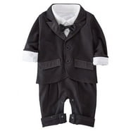 famuka Baby Boy Two Piece Suit Coat and Romper Outfit Infant Formal ...
