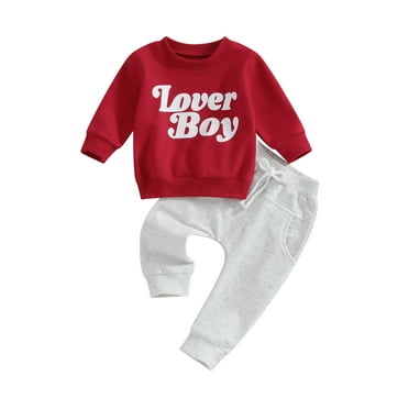 Baby Boy Valentines Day Outfit 3M 6M 12M 18M Sweatshirt Romper Long Sleeve Bubble Onesie Newborn ...