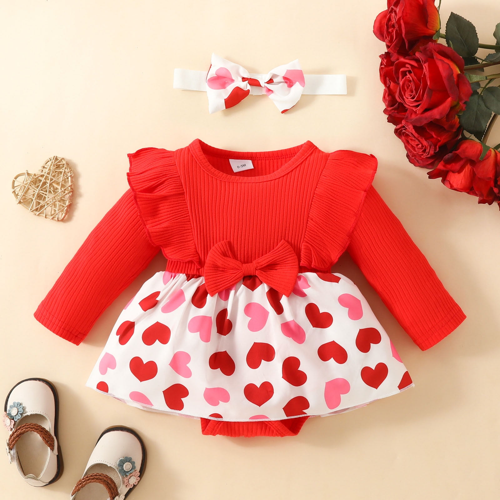 Baby Boy Valentines Day Outfit Lover Heart Letter Embroider Long Sleeve Bodysuit Girl Clothes ...