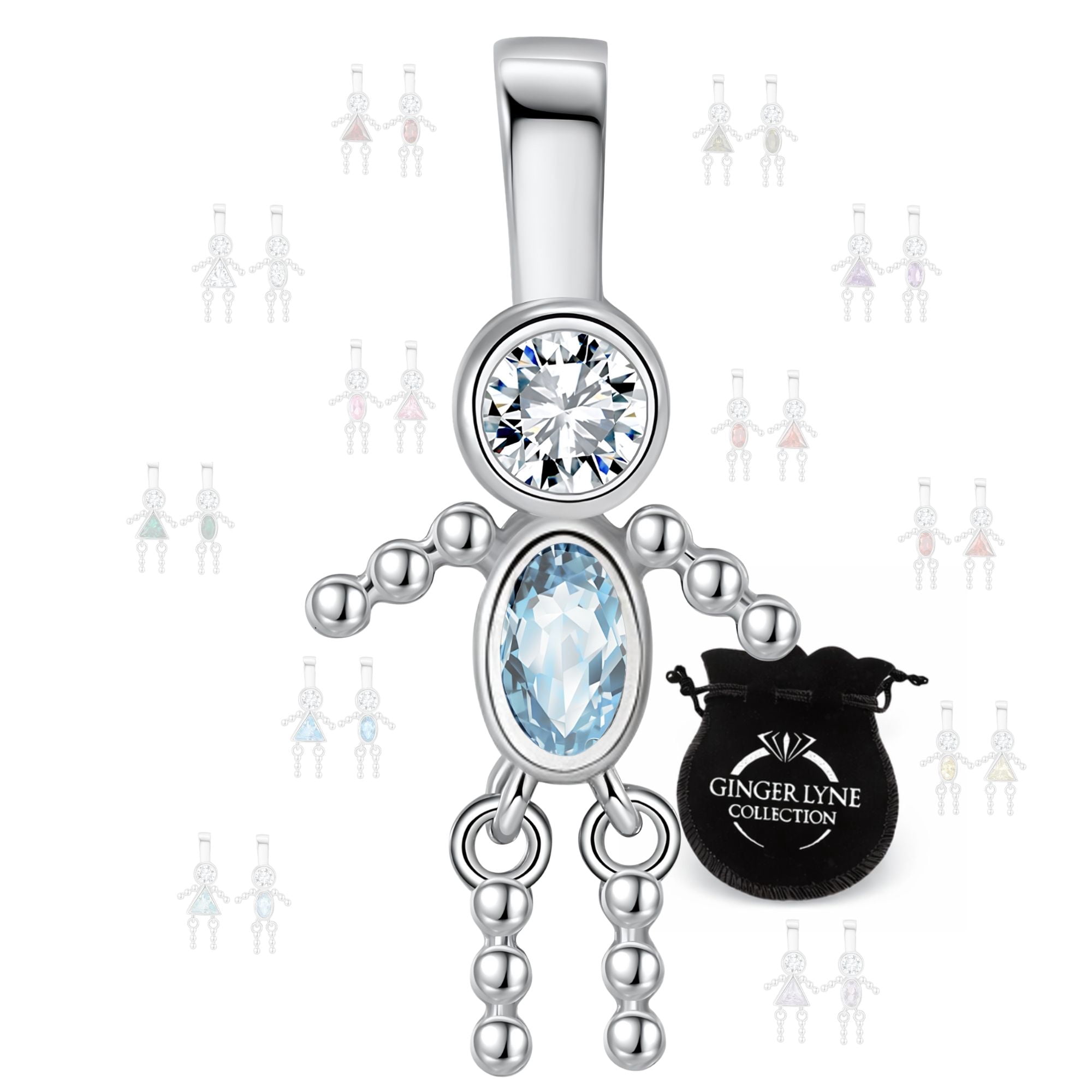 Ginger Lyne Collection, Baby Boy Birthstone Charm, Sterling Silver ...