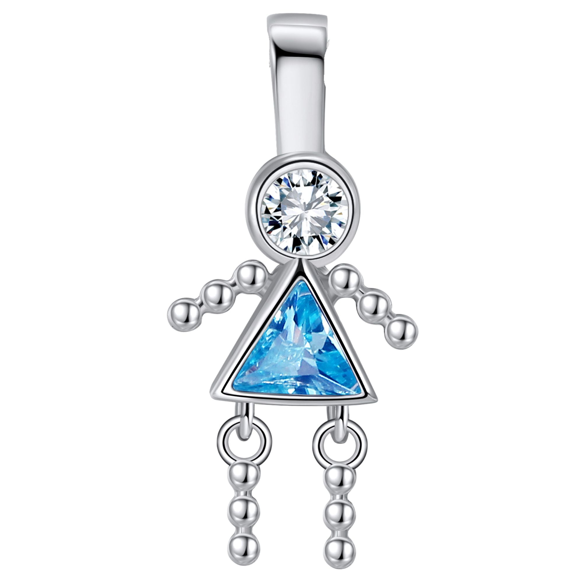 Ginger Lyne Baby Birthstone Pendant, December Blue Cubic Zirconia ...